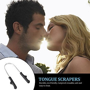 2 Sets Stainless Steel Scraper Medical Grade Reusable Cleaning Tool with Storage Case for Women Adults Kid Men (Black)