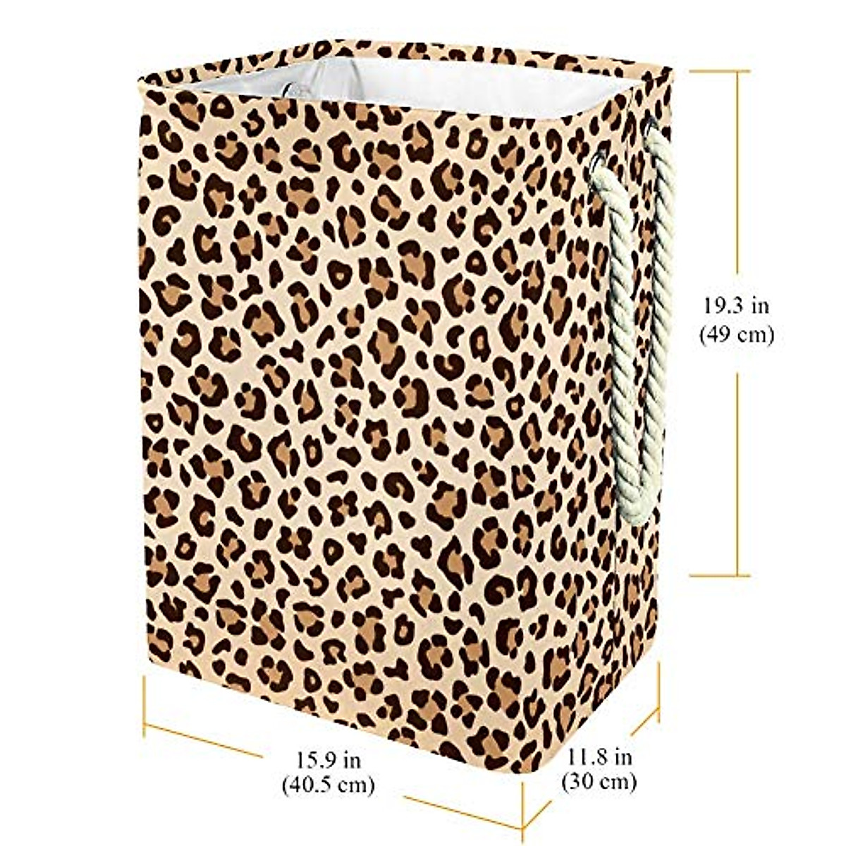 AISSO Large Laundry Hamper Basket Waterproof Dirty Cloth Storage Bins with Handle for Bedroom Laundry Room Bathroom Cheetah Leopard Skin Print