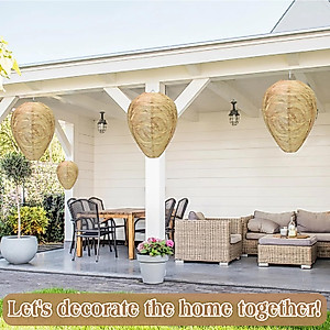 Halatool 2 Pcs Light Brown Hanging Fake Wasp Nest Outdoor Fake Hornets Nest Decor for Home and Garden