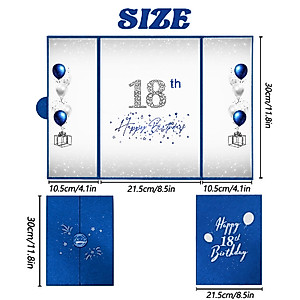 Crenics 18th Birthday Decorations for Boy or Girls, Creative 18th Birthday Guest Book Alternative, Blue and Silver 18 Birthday Signature Book 18 x 12 inch, Great 18 Birthday Gifts