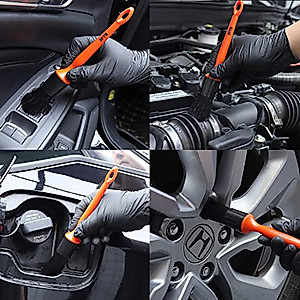 SPTA Car Detailing Brush Kit - 6 Pack, Auto Boar Hair Detail Brush Set Automotive Interior Exterior No Scratch Microfiber Detailing Brushes for Cleaning Air Vents, Engine Bays, Dashboard & Wheels
