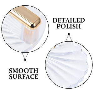 PRETYZOOM 4pcs Adhesive Wall Hooks, Beach Themed Sea Shell Hanger, Plastic Hanging Hook for Towel, Hats, Keys Nautical Bathroom Hooks Coastal Wall Decorations