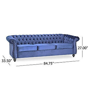 Christopher Knight Hom Norma Sofas, Midnight Blue, Dark Brown
