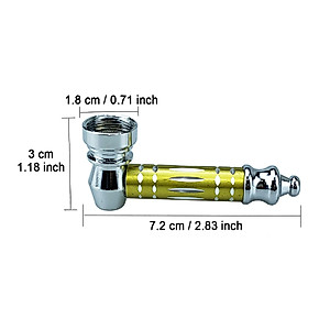 Janfu Random Color Alloy Fashion Carved Pipe Portable Removable Cleaning Pot Pipe Crafts (A - 1PC)