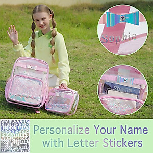 Gazigo Girls School Backpack Causal Canvas Stripe Backpack Cute Teen Backpacks For Girls School Bag (Blue)