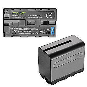 NEEWER 2-Pack 6600mAh Li-ion Replacement Battery with USB Charger, Compatible with Sony NP-F970 F960 F950 F770 F750 F570 F550 Handycams and NEEWER Led Light, Monitor, Motorized Slider