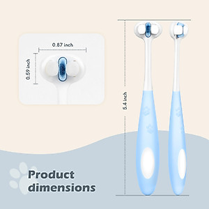 Zestbina Ultra Soft Nano Bristles Dog Toothbrush,Pet Dental Care Kit,3 Sided Design for Easy Teeth Cleaning,Suitable for All Dogs,for Your Pet's Sensitive Teeth and Gums