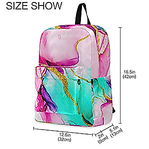 ZzWwR 3D Fashionable Abstract Marble Art Polyester Computer Backpack Big Daypack for Business Sport Travel School Bookbags