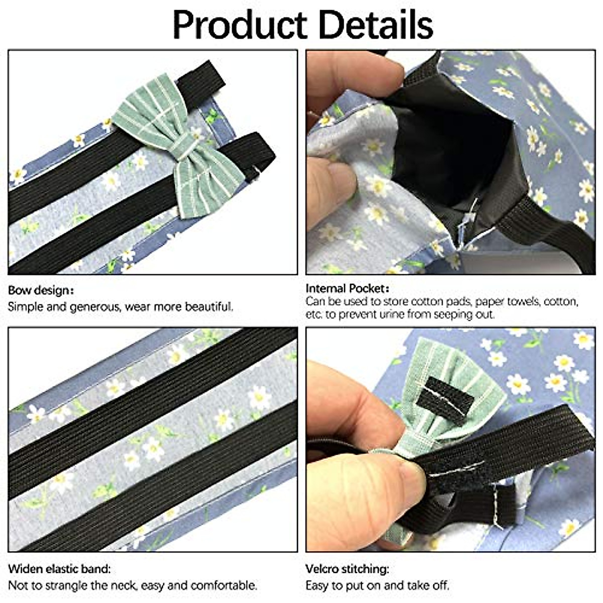 VIVEKATT Chicken Diaper, Pet Diaper for Chook Duck Goose, Washable Pet Diapers Bow Tie Duck Diapers Chicken Diaper for Poultry, 1 Count (Pack of 1)