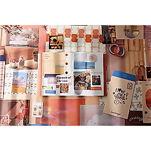 Draupnir Aesthetic Scrapbook Kit(348pcs), Bullet Junk Journal Kit with Journaling/Scrapbooking Supplies, Stationery,A6 Grid Notebook with Graph Ruled Pages DIY Scrapbook Gift for Teen Girl Kid(Sunset)