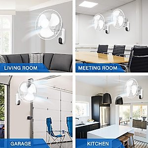 HealSmart 16 Inch Wall Mount Fan with Remote Control, 3 Oscillating Modes, 3 Speed, Timer, 2 Pack