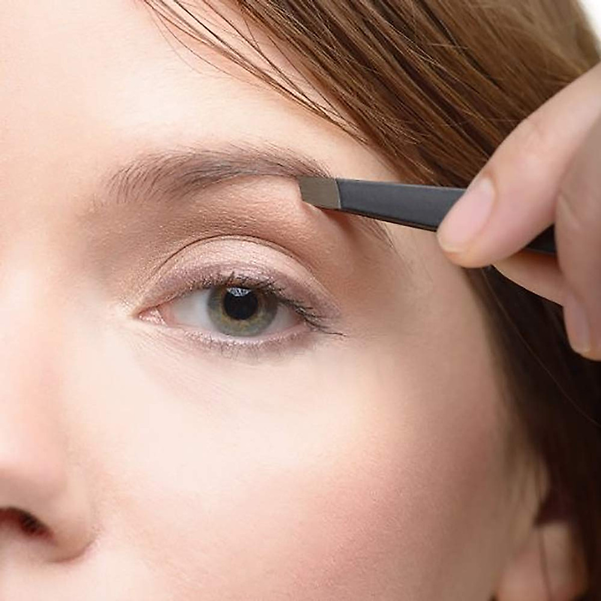 Amaok Eyebrow Tweezer with Comb - Tweezer Slant Tip, Professional Stainless Steel Slant Tip Tweezer - The Best Black Precision Eyebrow Tweezers