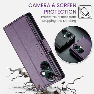 Taneny for Oneplus Nord N30 5G Case,[RFID Blocking] PU Leather Wallet Flip Folio Case with Card Holder Kickstand Shockproof Phone Cover for Oneplus Nord N30 5G 2023 (Purple)