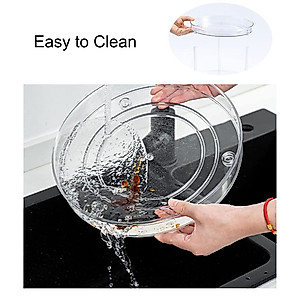 2 Tier Lazy Susan Turntable Cabinet Organizer,360° Rotating Clear Spice Rack Kitchen Storage Container for Countertop, Bathroom,Pantry