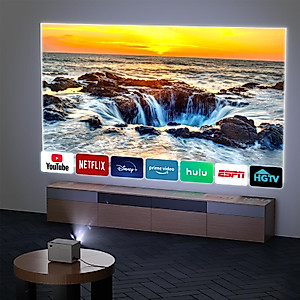 ONE·MIX 2023 Upgraded Mini Projector with WiFi and Bluetooth, Indoor Video Projector Home Theater HD 1080P, portable Outdoor Movie Projector for HDMI/USB/Smarphone/Laptop/PS5