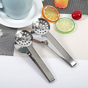 TraderPlus 2 Pack Stainless Steel Tea Bag Squeezer Tongs Strainer Grip