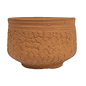 Creative Co-Op Boho Stoneware Planter with Embossed Pattern, Terracotta