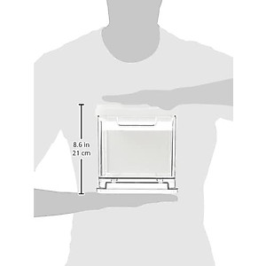 iDesign The Sarah Tanno Collection Medium Stacking Cosmetic Drawer Organizer with Lid and Divider, Clear/White