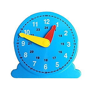 Gsdviyh36 12/24 Hours Montessori Student Learning Clock Time Teacher for Kids Children, Easy to Read, Not Easy to Broken, Punctual Timing Random Color