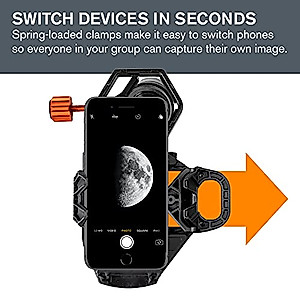 Celestron - NexGO 2-Axis Universal Smartphone Adapter - Digiscoping Smartphone Adapter - Capture Images and Video Through Your Telescope or Spotting Scope
