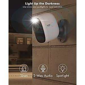 Dzees Wireless Security Camera Outdoor with Magnetic Mount, 4MP Battery Powered Security Cameras Wireless Outdoor for Home Security, AI Motion Detection/2-Way Talk/Color Night Vision/Ip66/Cloud/SD