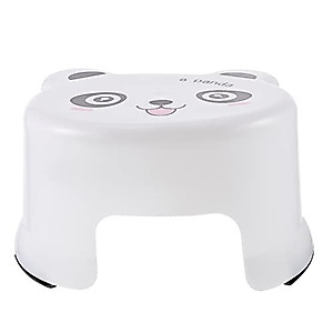 SECFOU Step Stool White Helper Pregnant Stool Plastic Living Step Anti- Home Cartoon and Foot Skid Room Chairs Non Stools Kitchen Training Toilet for Anti-Skid Bathroom Potty Supplies Round Ottoman