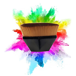 BEAHOT 4 Pack Foundation Makeup Brush - Flat Top Travel Kabuki Brush Momma Brush for Blending Liquid, Cream or Flawless Powder Cosmetics with Protective Case, Easy to Carry Make up Brush