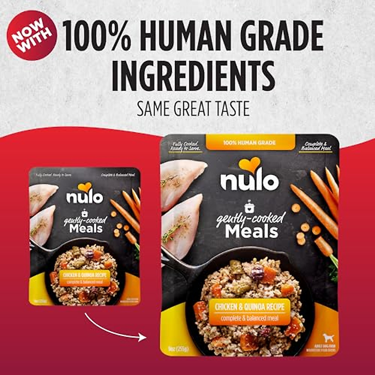 Nulo Gently-Cooked Meals Complete and Balanced Adult Wet Dog Food, Chicken & Quinoa, 9 Ounce, 8 Count