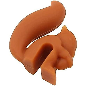 Cute Squirrel Shape Silicone Tea Bag Holder Squirrel Drink Markers, Tea Bag Holder for Mug Candy Colors Gift Set Cup Hanging Tool 5 Pcs