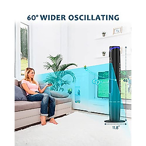 Evaporative Cooler, 46" Air Cooler Fan with Remote, 3-IN-1 Swamp Cooler, Night light, Oscillating, Humidifying, 3 Modes, 3 Speeds, 8H Timer, 2 Ice Packs, Portable Air Conditioner for Home Bedroom
