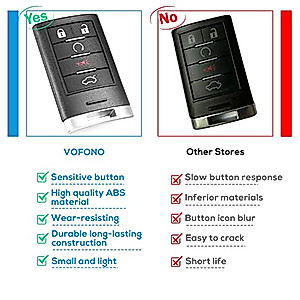 Key fob, VOFONO Keyless Entry Remote Smart Replacement Compatible with Cadillac CTS 2008-2015/ STS 2008 - 2011 (FCC ID: M3N5WY7777A) 5 Buttons