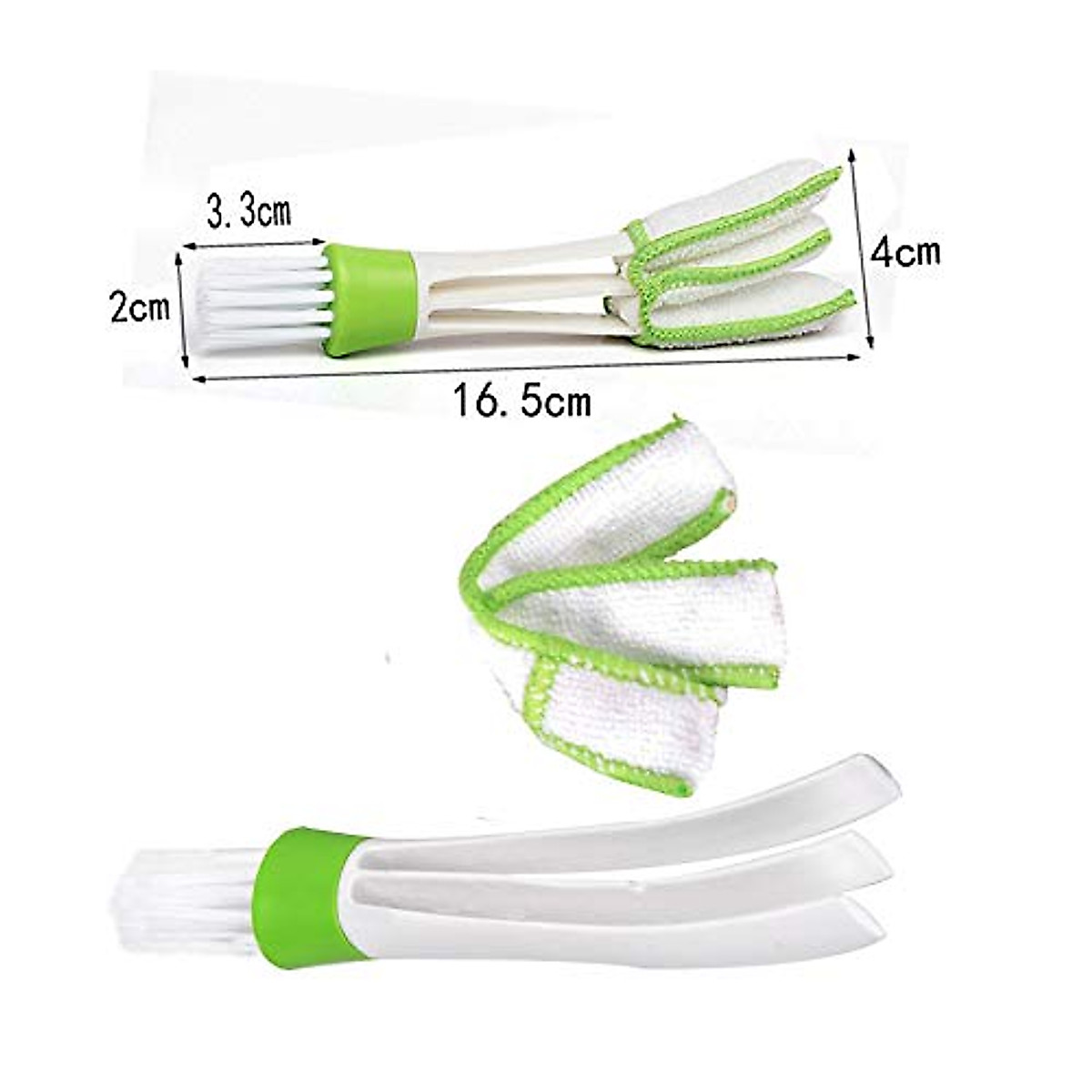 Mini Duster for Car Air Vent Set of 4 Automotive Air Conditioner Brush and Cleaner Cloth, Dust Collector Cleaning Tool for Keyboard Window Leaves Blinds Shutter