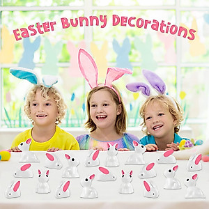 FFNIU Miniature Rabbit Figurines, 100Pcs Mini Resin Bunny Animals Toy, Miniature Rabbit for Landscape Ornaments Miniature Garden Decor Potted Plant,Cake Topper Decoration