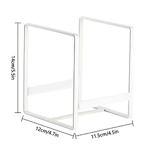 Fourmor 4 Pack Large Plate Holders Organizers - Upright Cabinet Dish Drying Racks Metal Plate Dish Organizers Racks Stands for Countertop and Cupboard