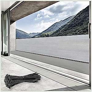 ColourTree 5' x 12' Grey Fence Screen Privacy Screen - Commercial Grade 170 GSM - Heavy Duty - 3 Years Warranty - Cable Zip Ties Included