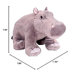 Wild Republic Hippo Plush, Stuffed Animal, Plush Toy, Gifts for Kids, Cuddlekins 12 Inches,Multi