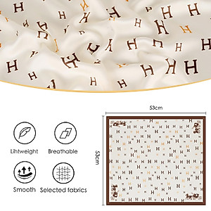 EXTREE Fashion Silky Satin Headscarf for Women Girls: Exquisite Pattern Lightweight Silk Graceful Scarfs 27.5 x 27.5 inches