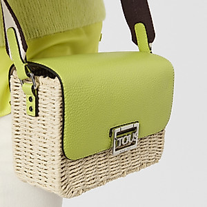 TOUS Legacy Summer crossbody bag lime green raffia