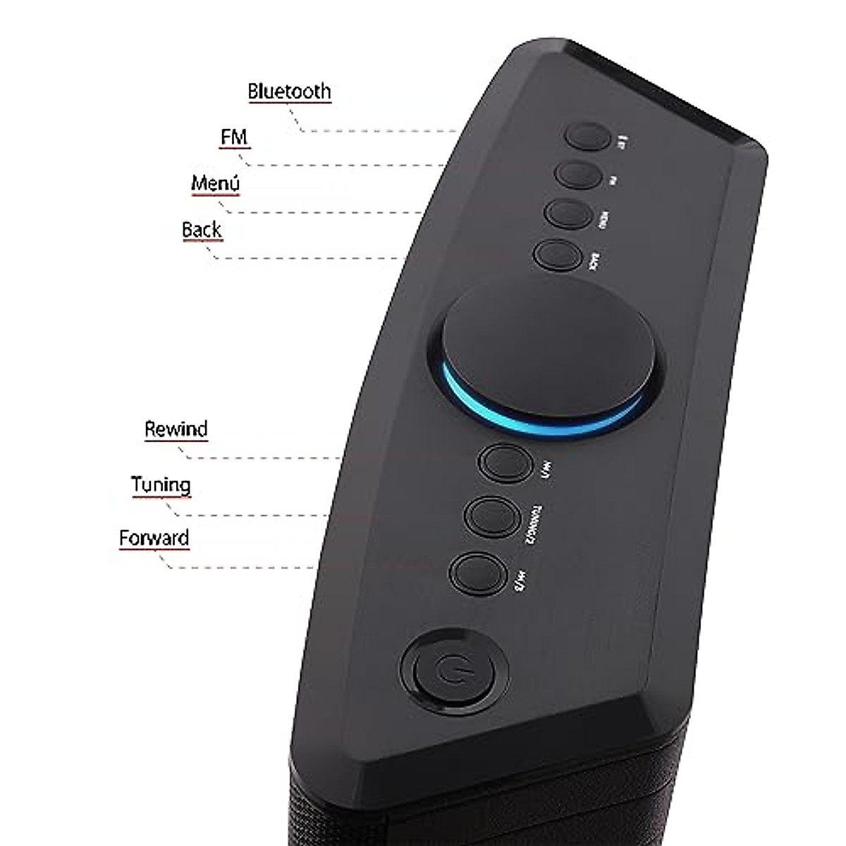 AIWA Exos 5 Wireless Speaker - Unleash Powerful Sound and Versatile Connectivity - Experience Bluetooth Freedom, FM Radio, Clock, 20W RMS, LCD Display, and Alarm Clock Functionality