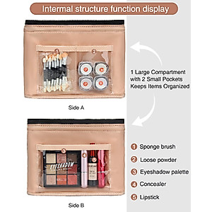 OCHEAL Travel Makeup Bag,Cosmetic Bags for Women,Large Capacity Portable Cosmetic bag Storage Organizer for Purse Everyday Use -Black