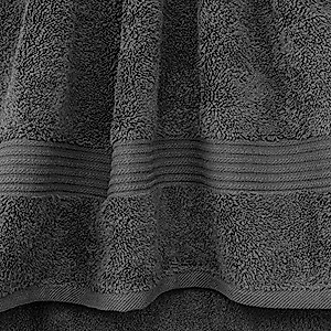 Cotton Paradise 6 Piece Towel Set, 100% Turkish Cotton Soft Absorbent Towels for Bathroom, 2 Bath Towels 2 Hand Towels 2 Washcloths, Gray Towel Set