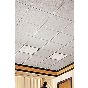 Armstrong Ceiling Tiles; 2x2 Ceiling Tiles - 16 pcs White Ceiling Tiles; Acoustic Ceilings for Suspended Ceiling Grid; CORTEGA 704
