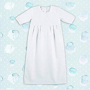 Stephan Baby Stephan Baby Keepsake Cotton Knit Baptism Gown in 2 Styles, Baby Boy, Fits 0-3 Months