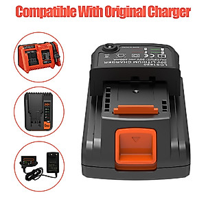 PEYESTEN 2 Pack 3000mAh 20v MAX Battery and Charger, Replacement for Black and Decker 20v Lithium Battery, Compatible with All Original Cordless Power Tools and Charger.
