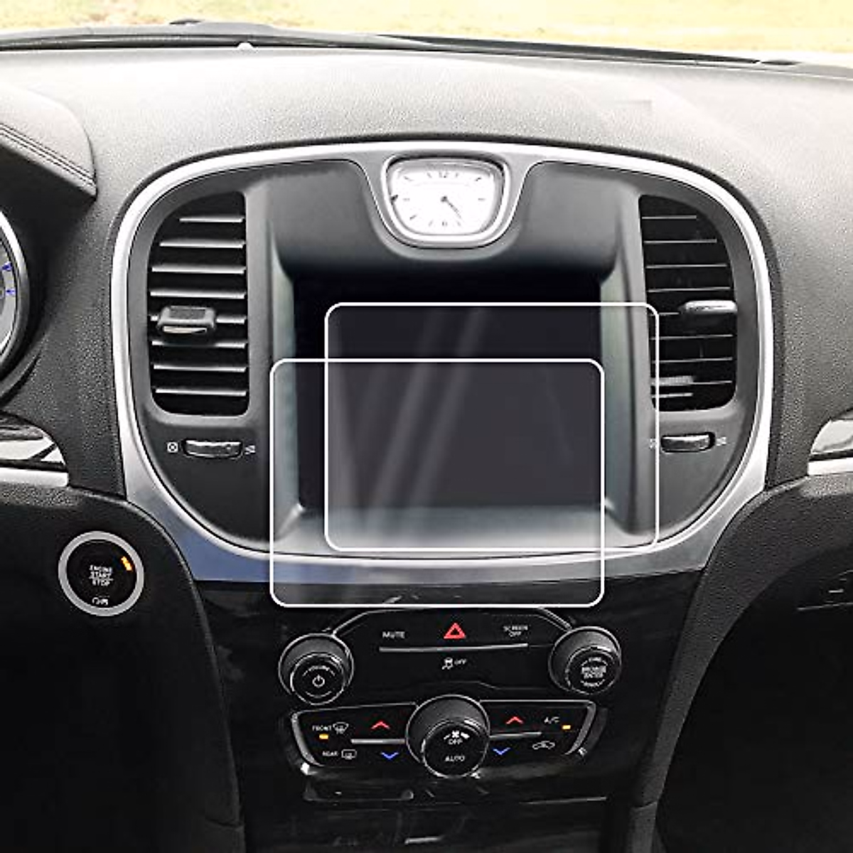 Red Hound Auto Screen Saver 2pc Compatible with Chrysler 300 Uconnect 2011-2019 Invisible High Clarity Touch Display Protector Minimizes Fingerprints 8.4 Inch