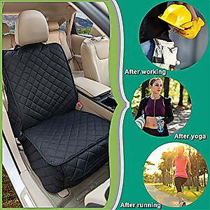 HAPYFOST Waterproof Front Seat Cover Dog Car Seat Covers Nonslip and Full Protection with Side Flaps Fits Most Cars, Trucks, SUVs(Black)