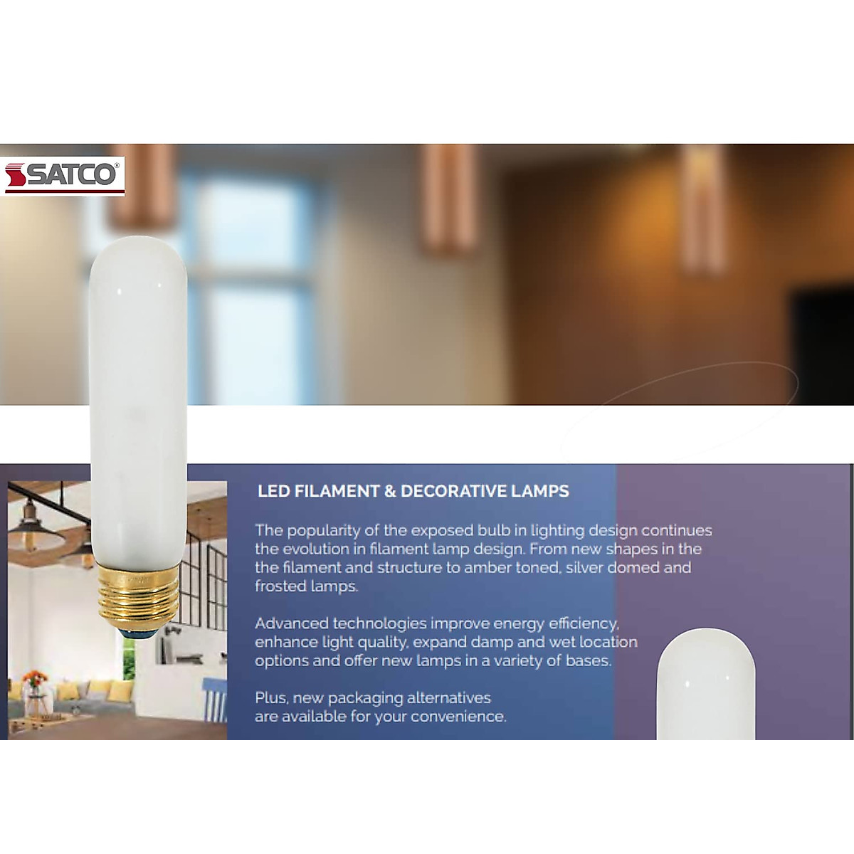 Satco 25W T10 Tubular Bulb - Medium Base - Frosted - 120V