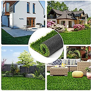 AYOHA Artificial Turf 4' x 5' Realistic Synthetic Grass, 1.38" Pile Height, Fake Lawn, Landscape for Pets Area, Play Ground, Pool Area, Backyard, Patio, Balcony, Drainage Holes, Custom Size