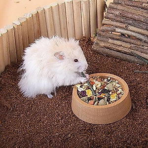 Rubor Hamster Food Bowl, Wooden Guinea Pig Food Dish Feeding Bowl for Small Animal Dwarf Hamster Syrian Gerbil Mice Degu Chipmunk Squirrel Hedgehog (Large)