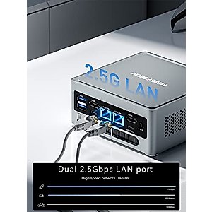 MINISFORUM NAB5 Mini PC 12th Gen Core i5-12450H(8C/12T) Mini Computer 16G RAM+512G SSD, Expandable HDD Slot, HDMI×2+USB-C×2 4K@60Hz Outputs, Intel UHD Graphics Desktop Computer